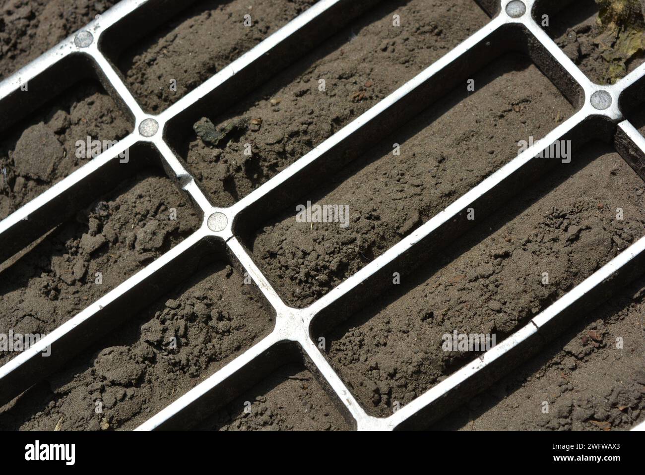 Metal grating made of natural steel, stainless steel, cast metal is ...