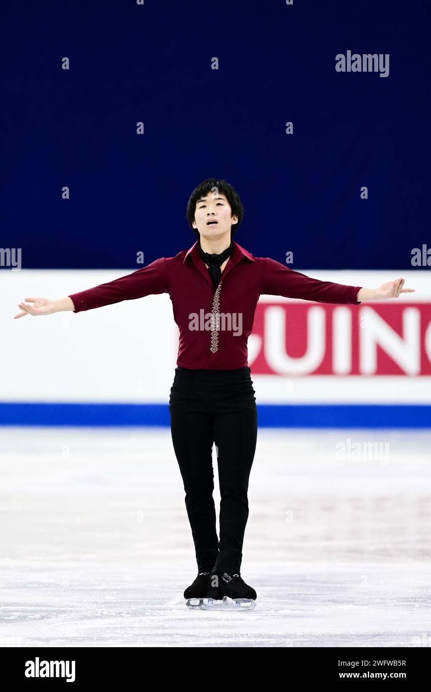 Tomoki HIWATASHI (USA), during Men Short Program, at the ISU Four Continents Figure Skating ...