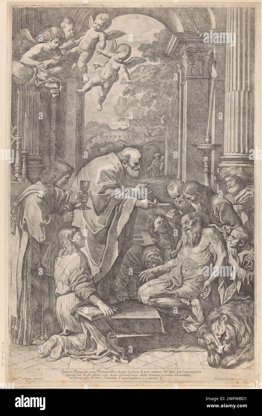 The last communion of the saint Hieronymus, Giovanni Cesare Testa, 1637 ...