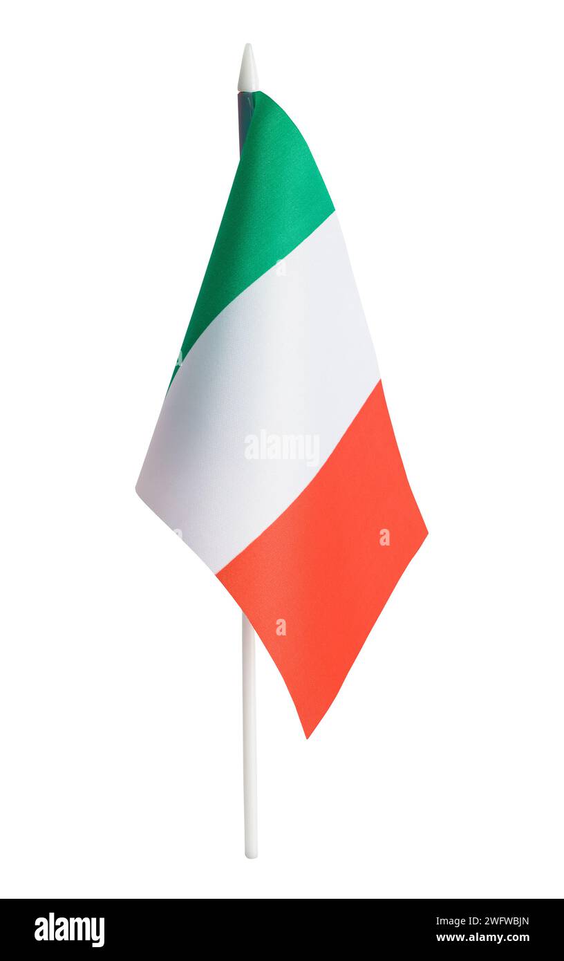 Italy Desk Flag Cut Out on White Stock Photo - Alamy