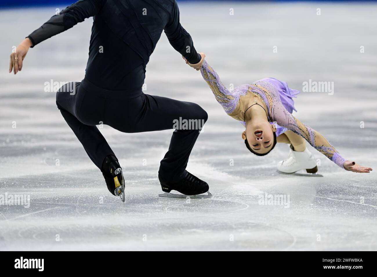 Cheng PENG & Lei WANG (CHN), during Pairs Short Program, at the ISU ...