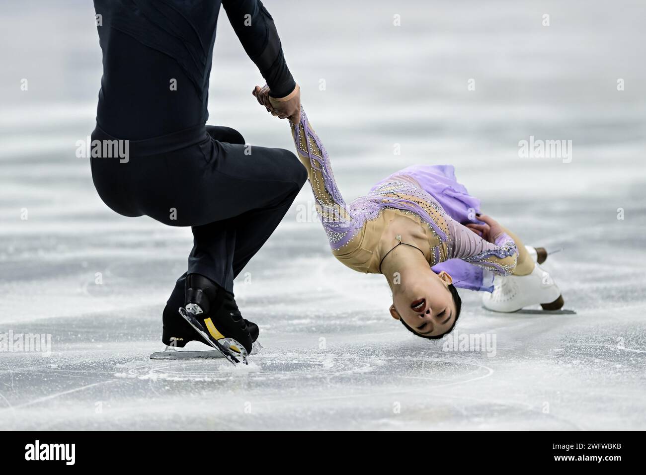 Cheng PENG & Lei WANG (CHN), during Pairs Short Program, at the ISU ...