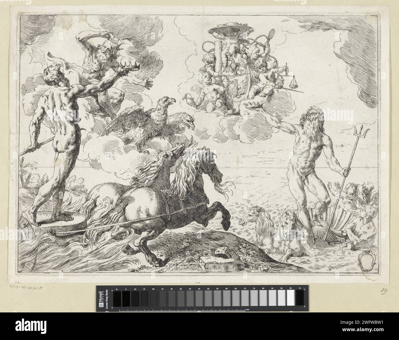 Jupiter, Neptunus and Pluto offer their crown on the coat of arms of ...