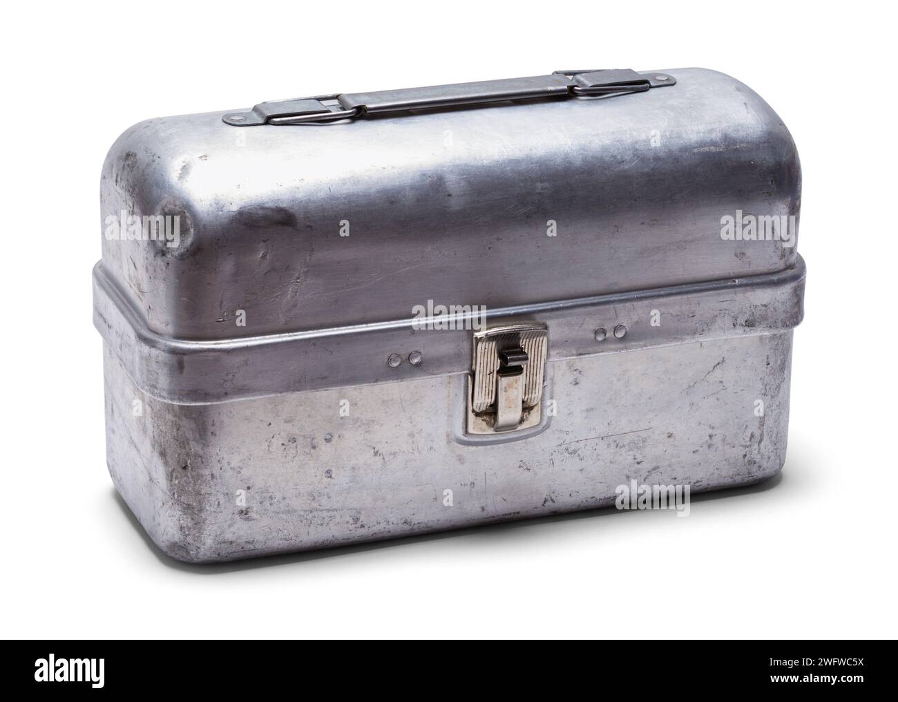 Old Metal Lunch Box Cut Out on White Stock Photo - Alamy