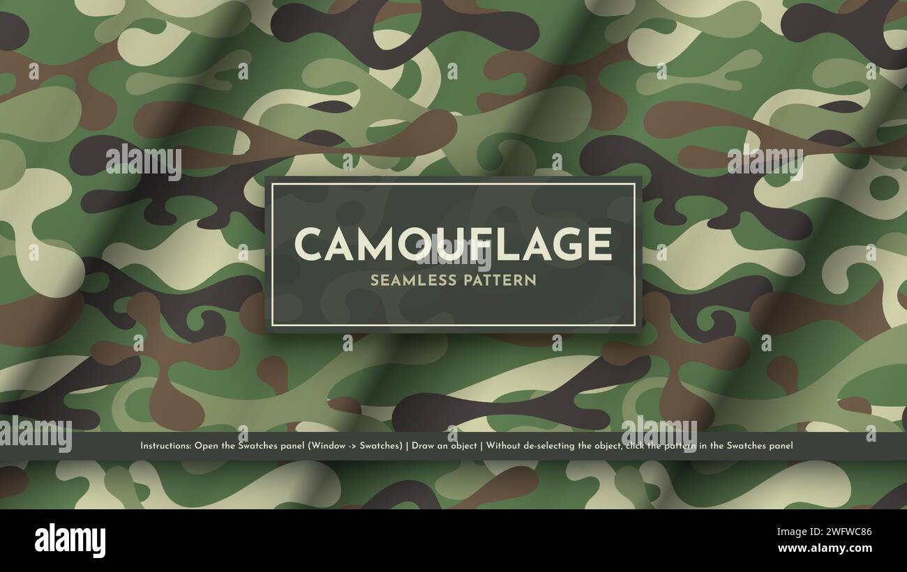 Seamless Camouflage Pattern. War Illustration. Traditional Military ...