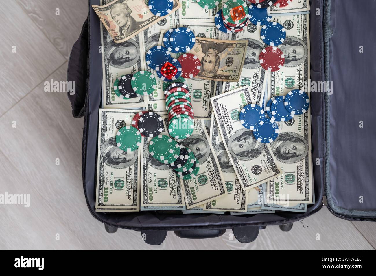 Open suitcase with one million dollars bills stacks Stock Photo - Alamy