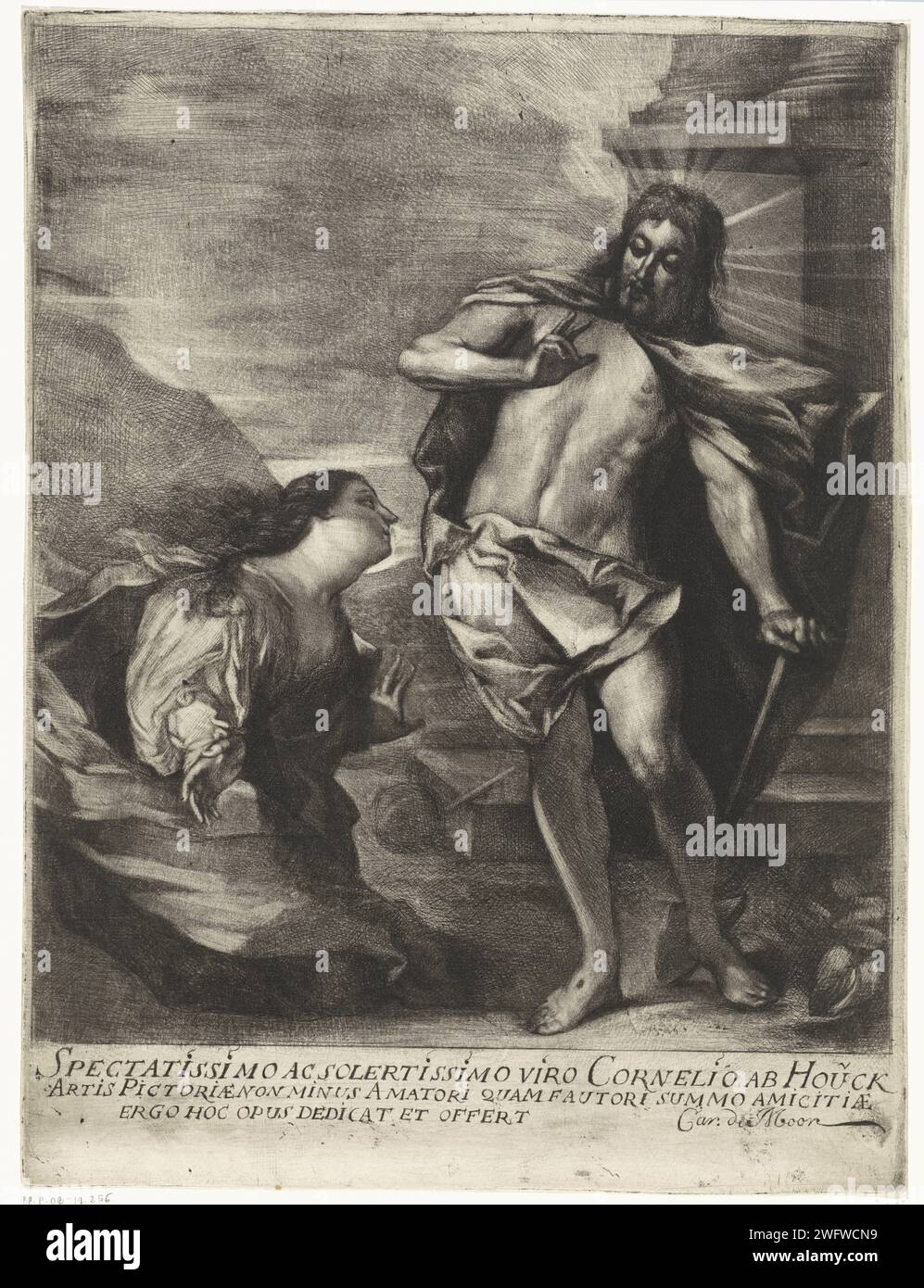 Christ appears to Mary Magdalena, Carel de Moor (II), 1666 - 1738 print Christ appears as a ...
