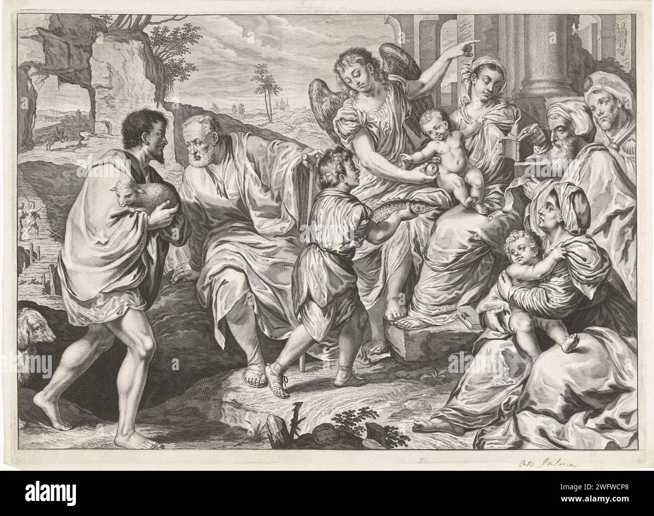 The Holy Family in the company of others, 1655 - 1677 print In a ...