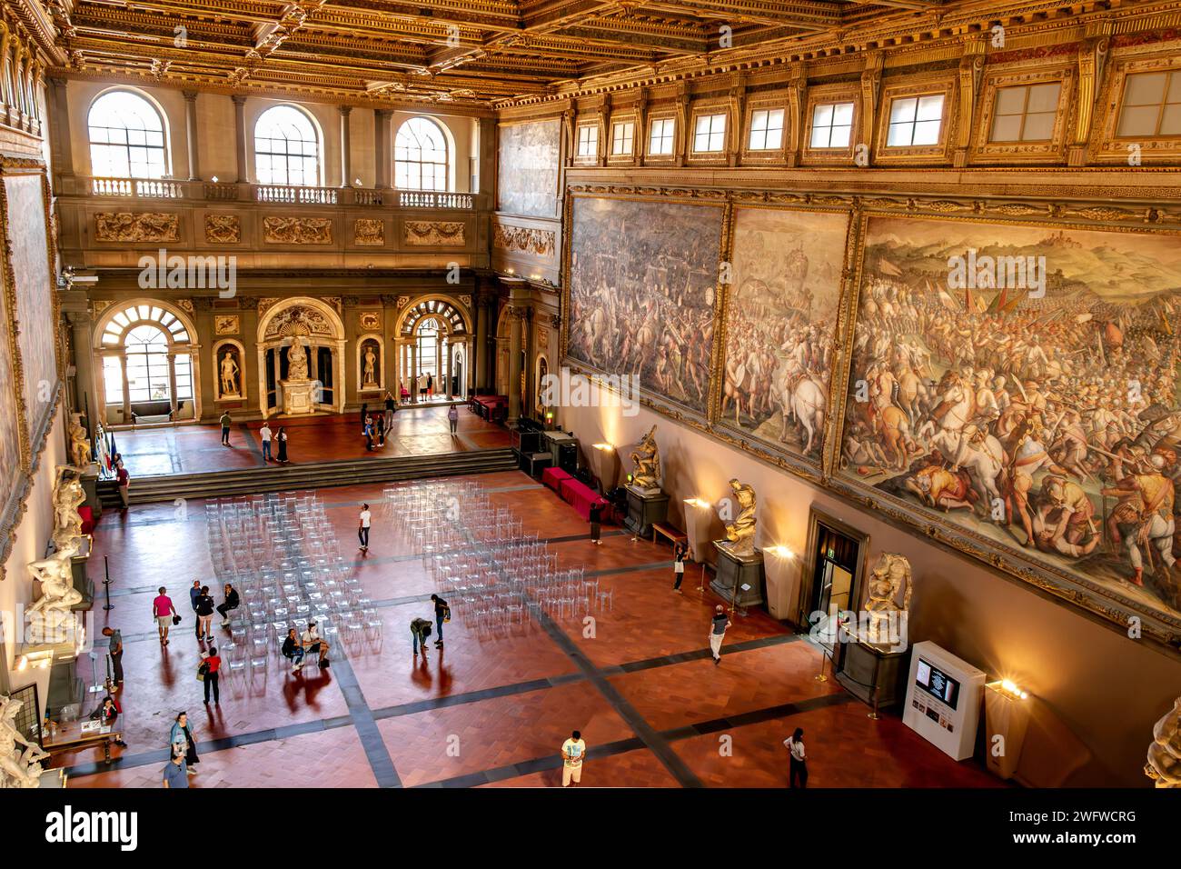 Hall Of The Five Hundred, or Salone dei Cinquecento , inside The ...