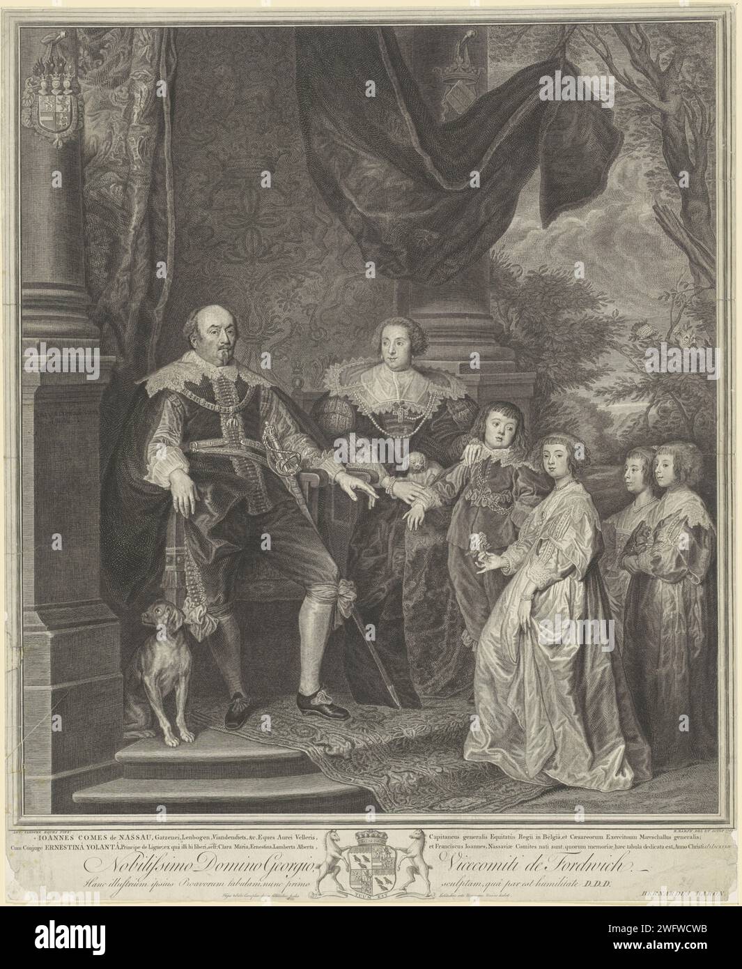 Family portrait of Johan VIII, Count of Nassau-Siegen, Ernestine ...