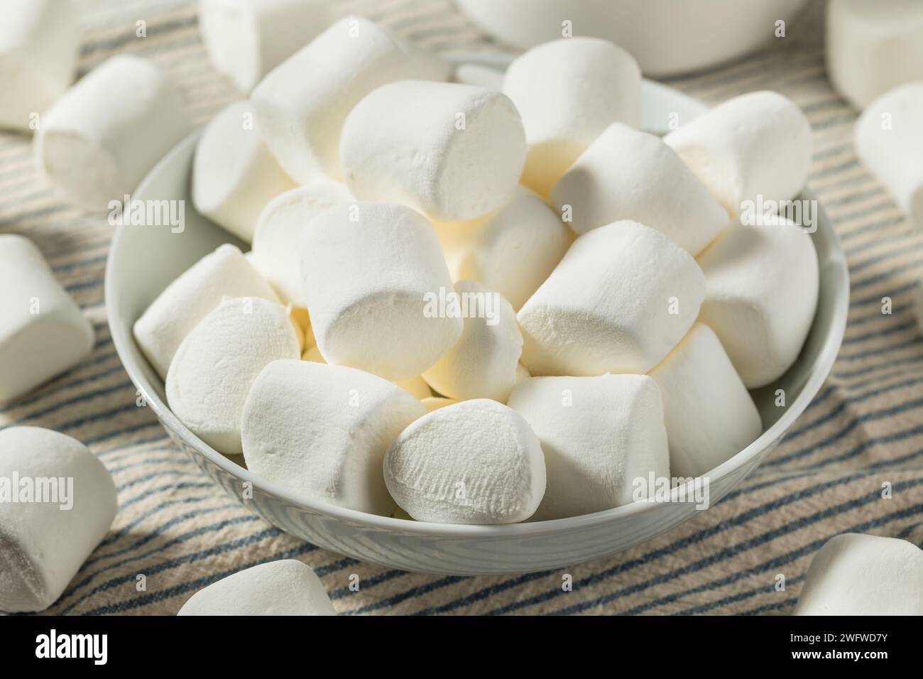 Organic Dry Big White Marshmallows in a Bowl Stock Photo - Alamy