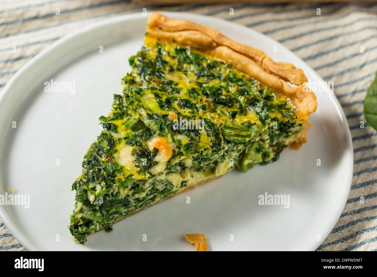 Homemade French Spinach Quiche Tart wtih Eggs and Feta Stock Photo - Alamy