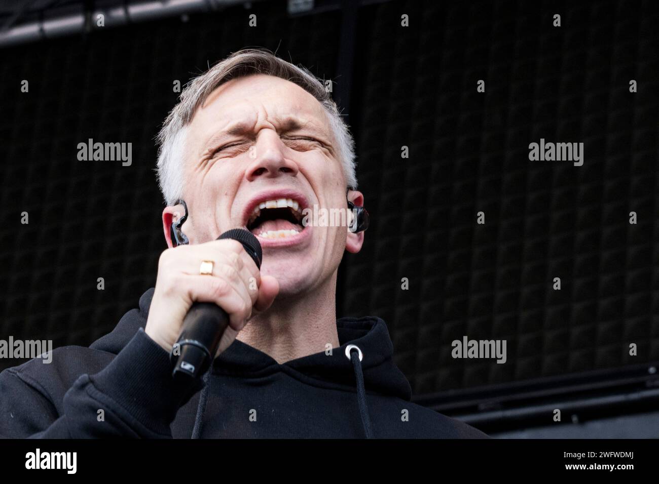 Cologne, Germany. Bastian Campmann , frontman of Kasalla, performing at ...