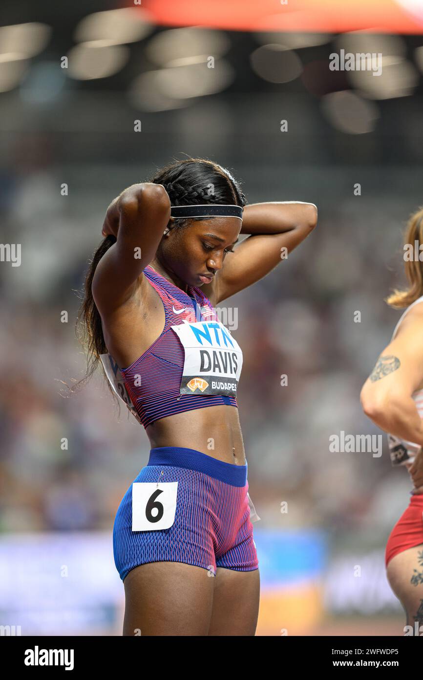 Tamari DAVIS participating in the 100 meters at the World Athletics ...