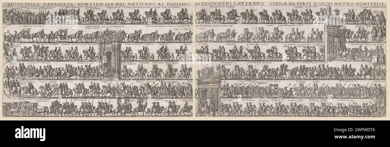 Papal procession with Gregorius XV, Anonymous, 1621 - 1623 print Papal ...