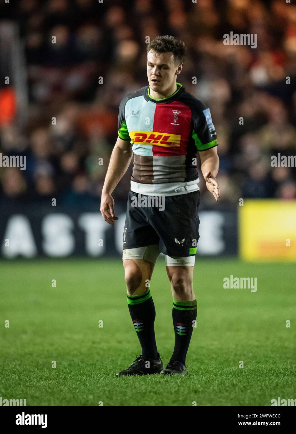 Harlequins Jarrod Evans in action during Harlequins vs Leicester Tigers ...