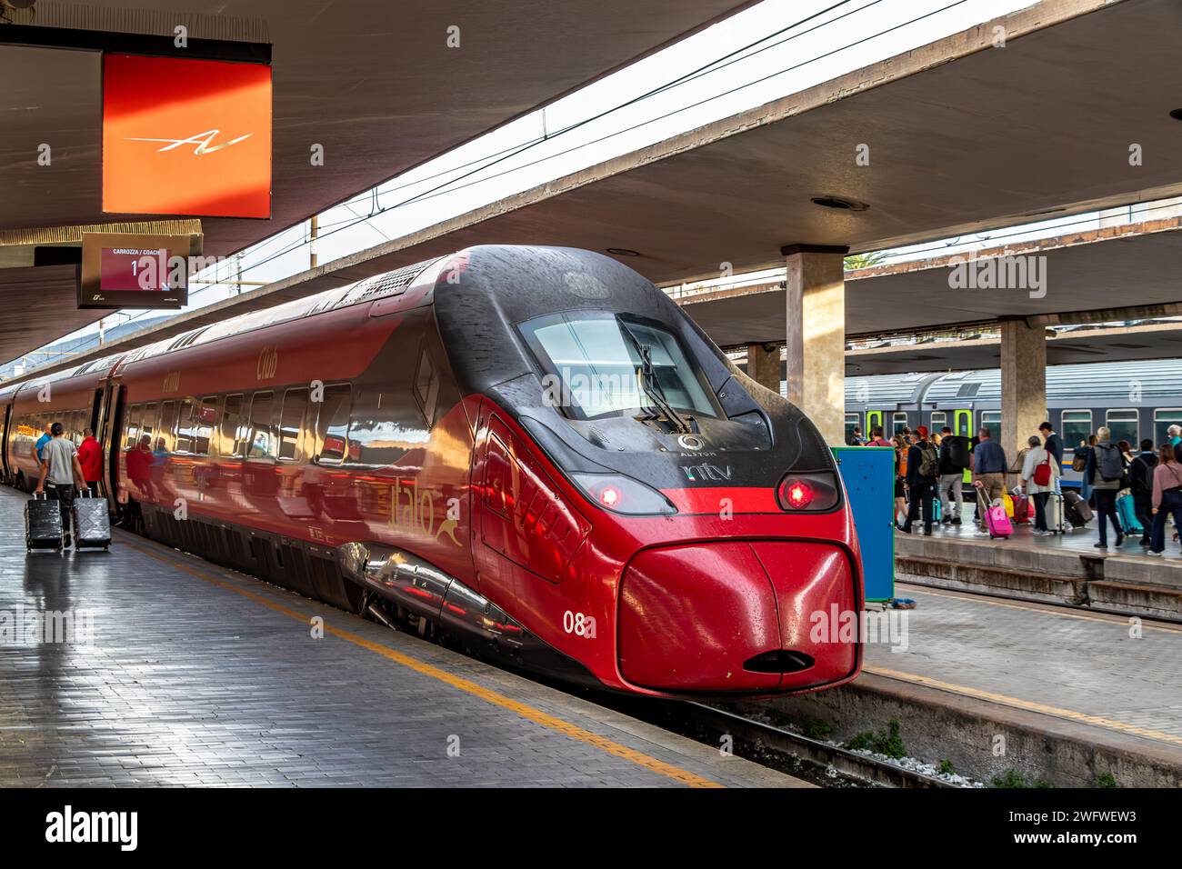An Italo high speed train at Florence Santa Maria Novella railway ...