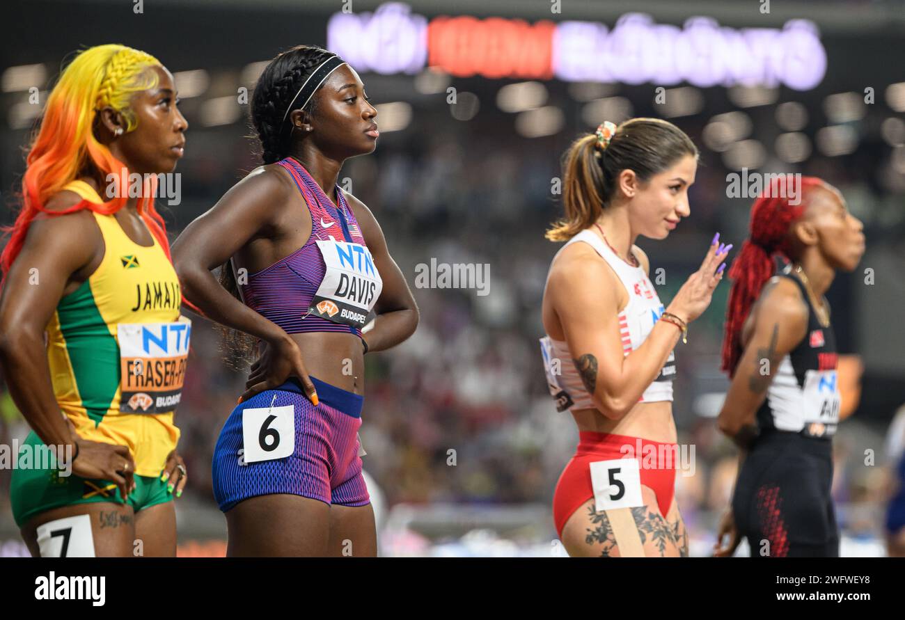 Tamari DAVIS participating in the 100 meters at the World Athletics ...