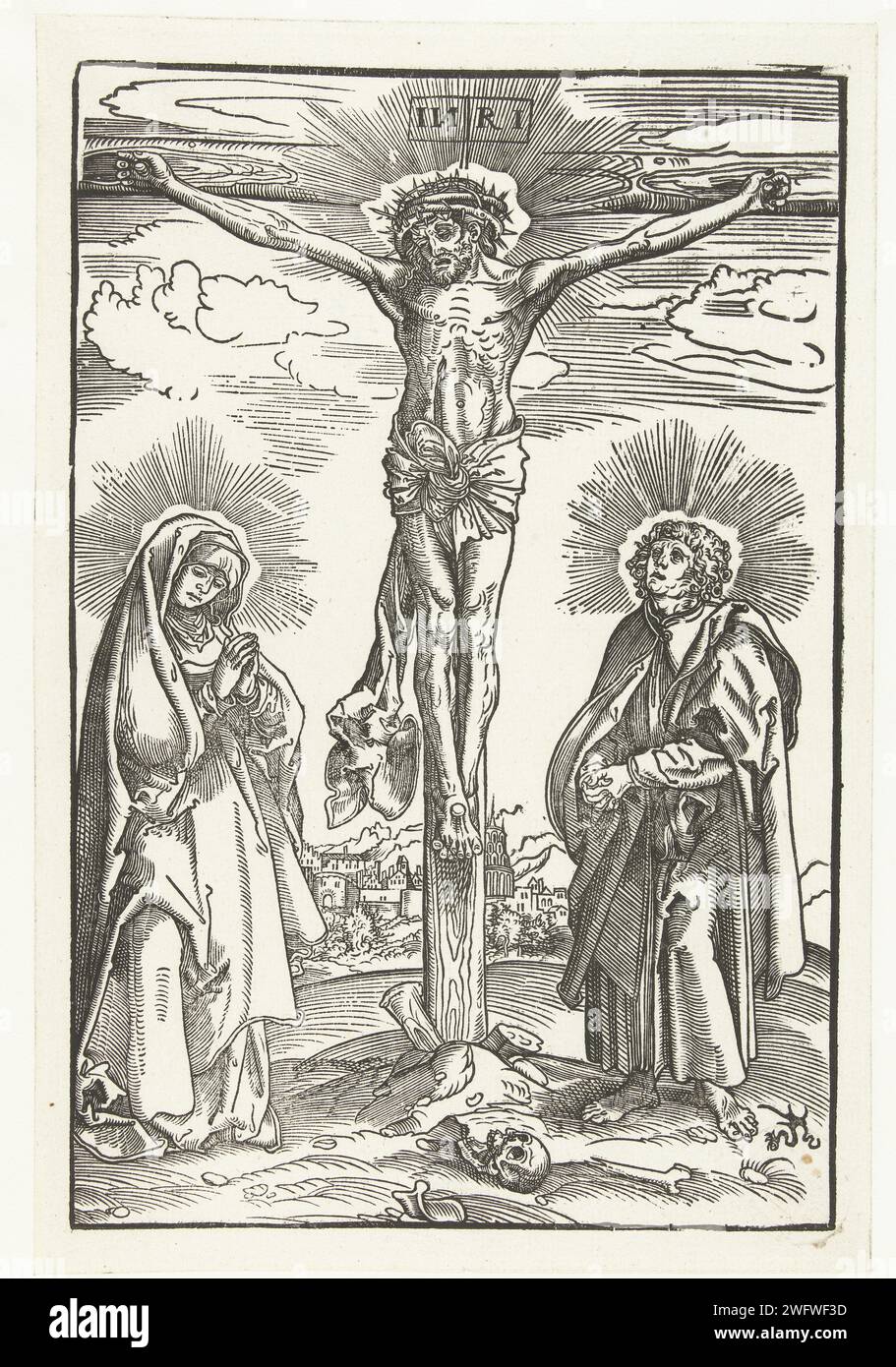 Christ on the cross between Mary and John the Evangelist, Anonymous, After Lucas Cranach (I ...