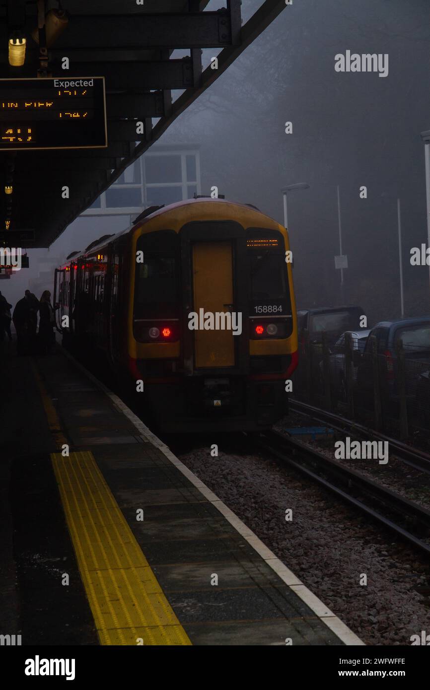 Lymington branch line in fog brockenhurst hi-res stock photography and ...