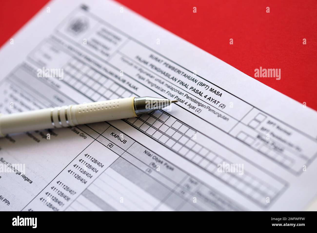 Indonesian tax form notification letter SPT for final income tax period ...