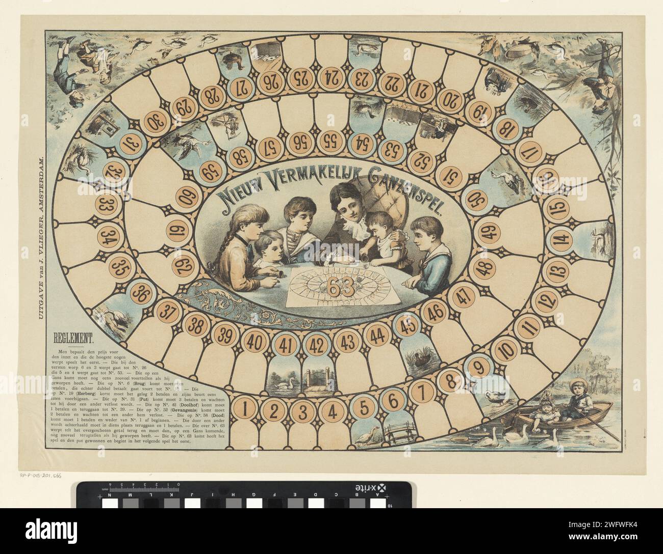 New and entertaining goose game, 1890 print. gameboard Goose board game ...
