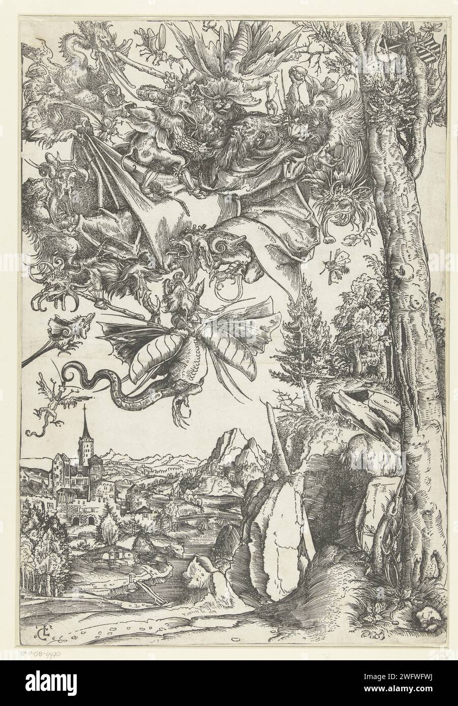 Antonius's temptation with attack by Demons, Lucas Cranach (I), 1506 ...
