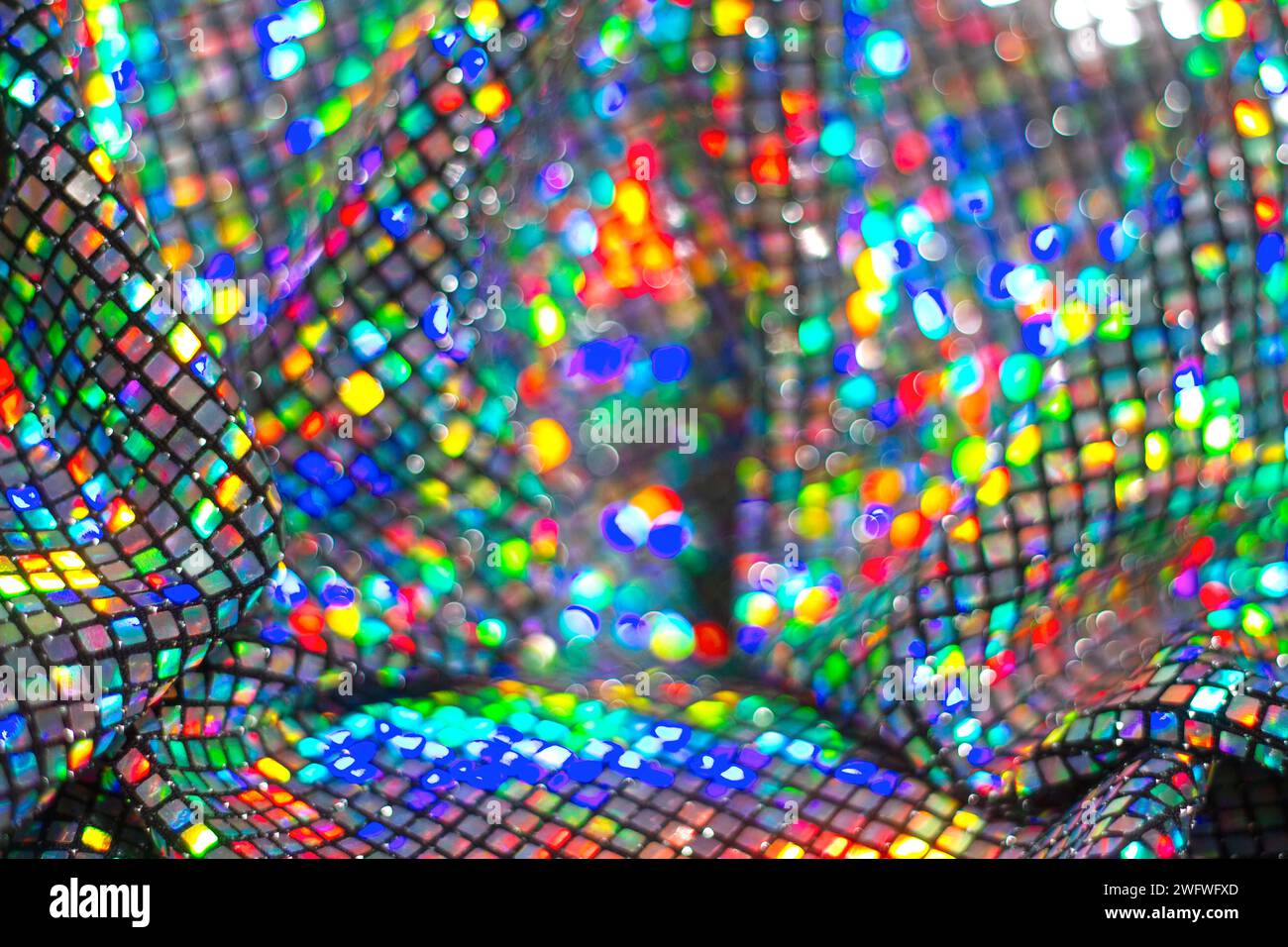 texture of colorful sequins with bokeh Stock Photo - Alamy