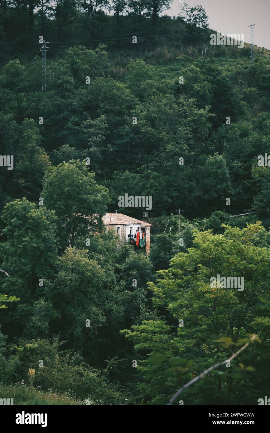 house hidden in a forest in catalonia in spain on july 28, 2021 Stock ...