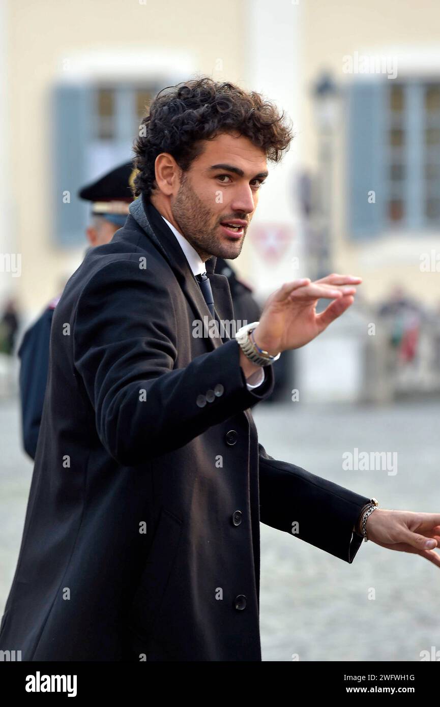 Matteo Berettini.Italian President Sergio Mattarella, right, shakes ...