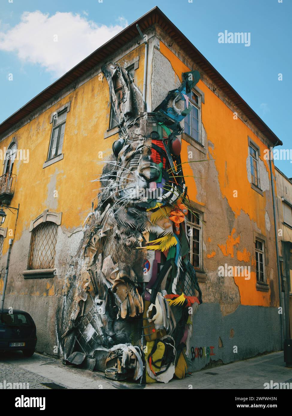 modern art by arturo bordalo in the streets of porto , Portugal , on ...
