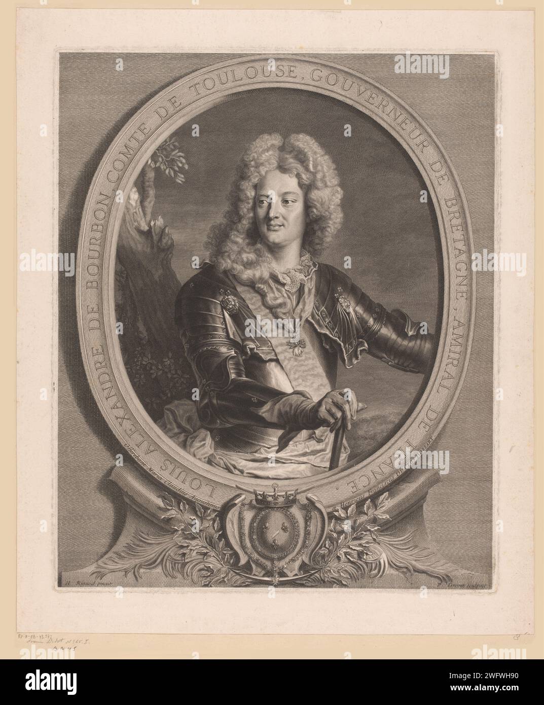 Portrait of Lodewijk Alexander van Bourbon, Pierre Drevet, After ...