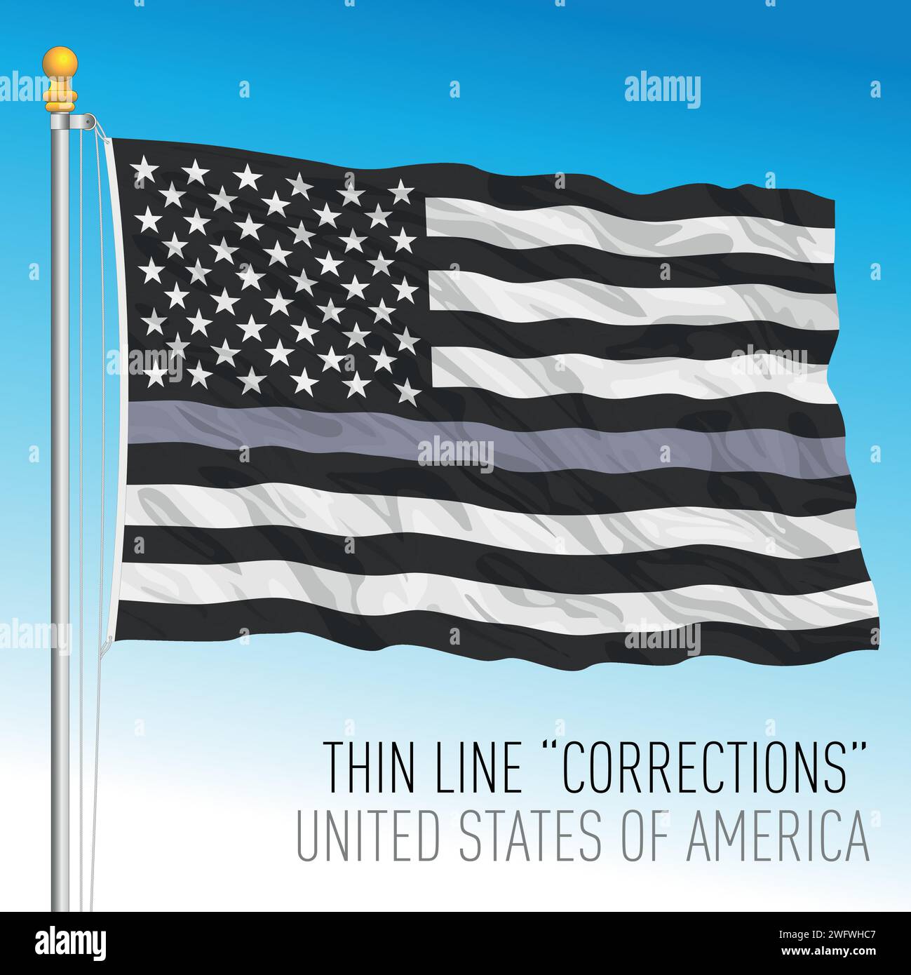Thin grey line flag hi-res stock photography and images - Alamy