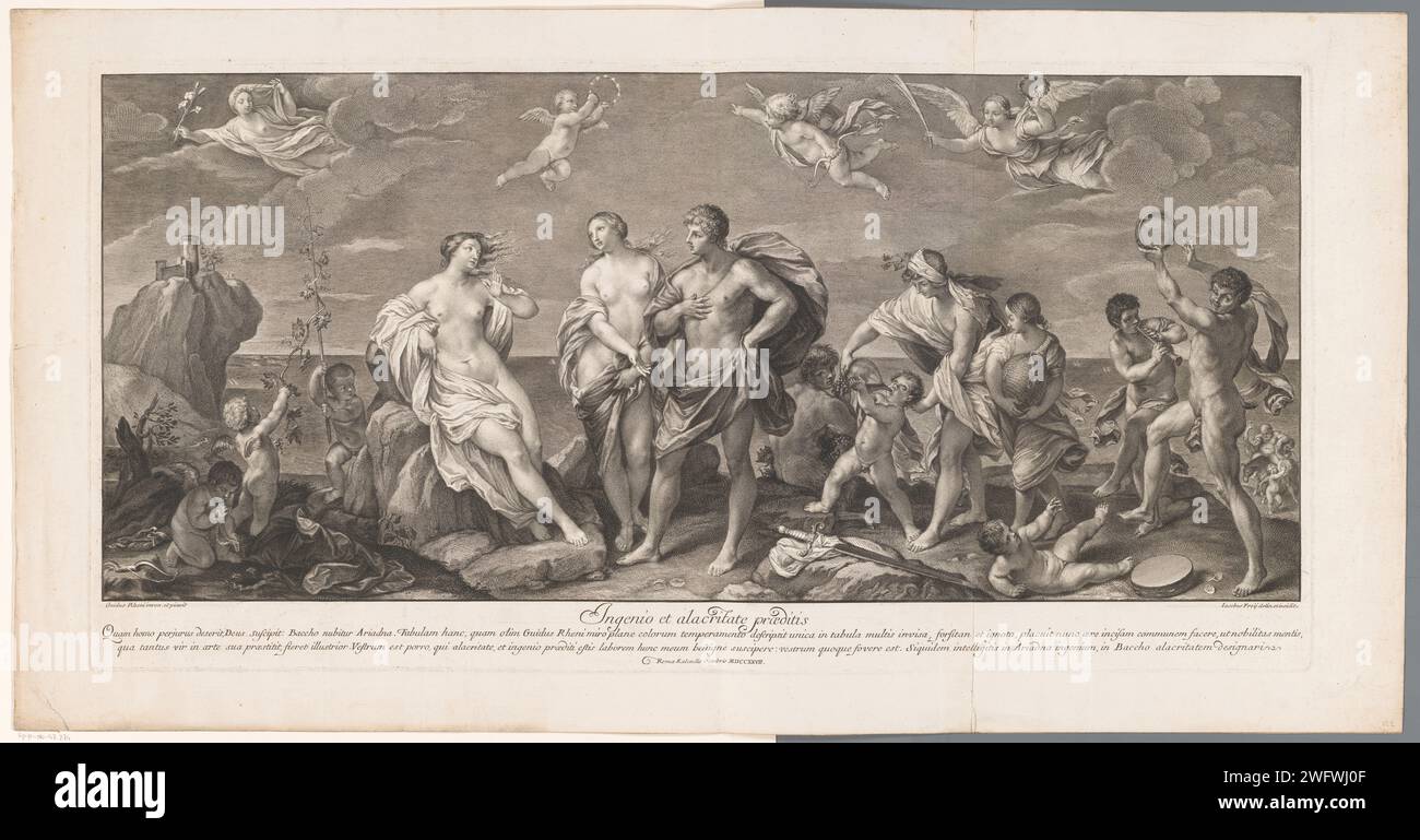 Bacchus an Ariadne, Jakob Frey (I), After Guido Reni, 1727 print Rome ...