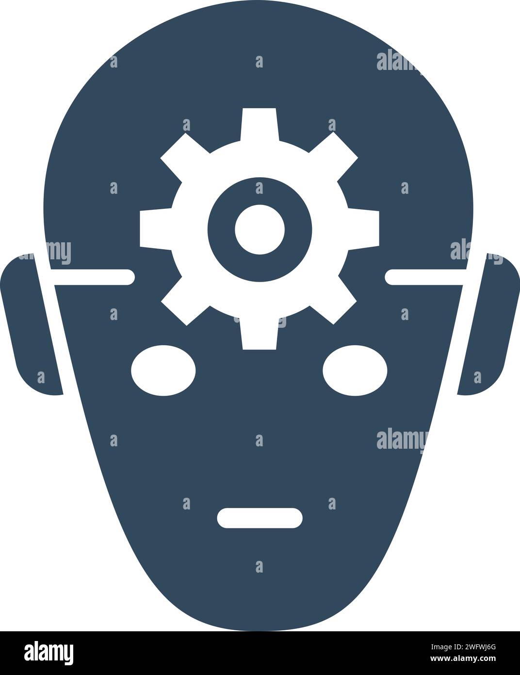 Fuse creativity and innovation with our AI Robot Face with Nut on Head ...
