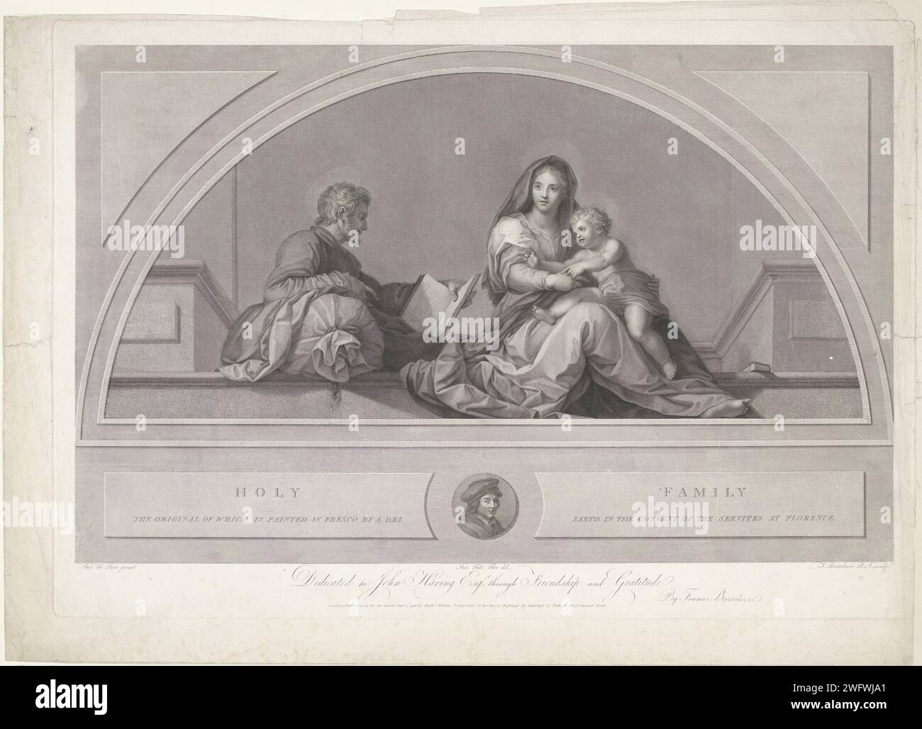 Holy Family, 1798 print Maria is sitting on her lap with the Christ ...