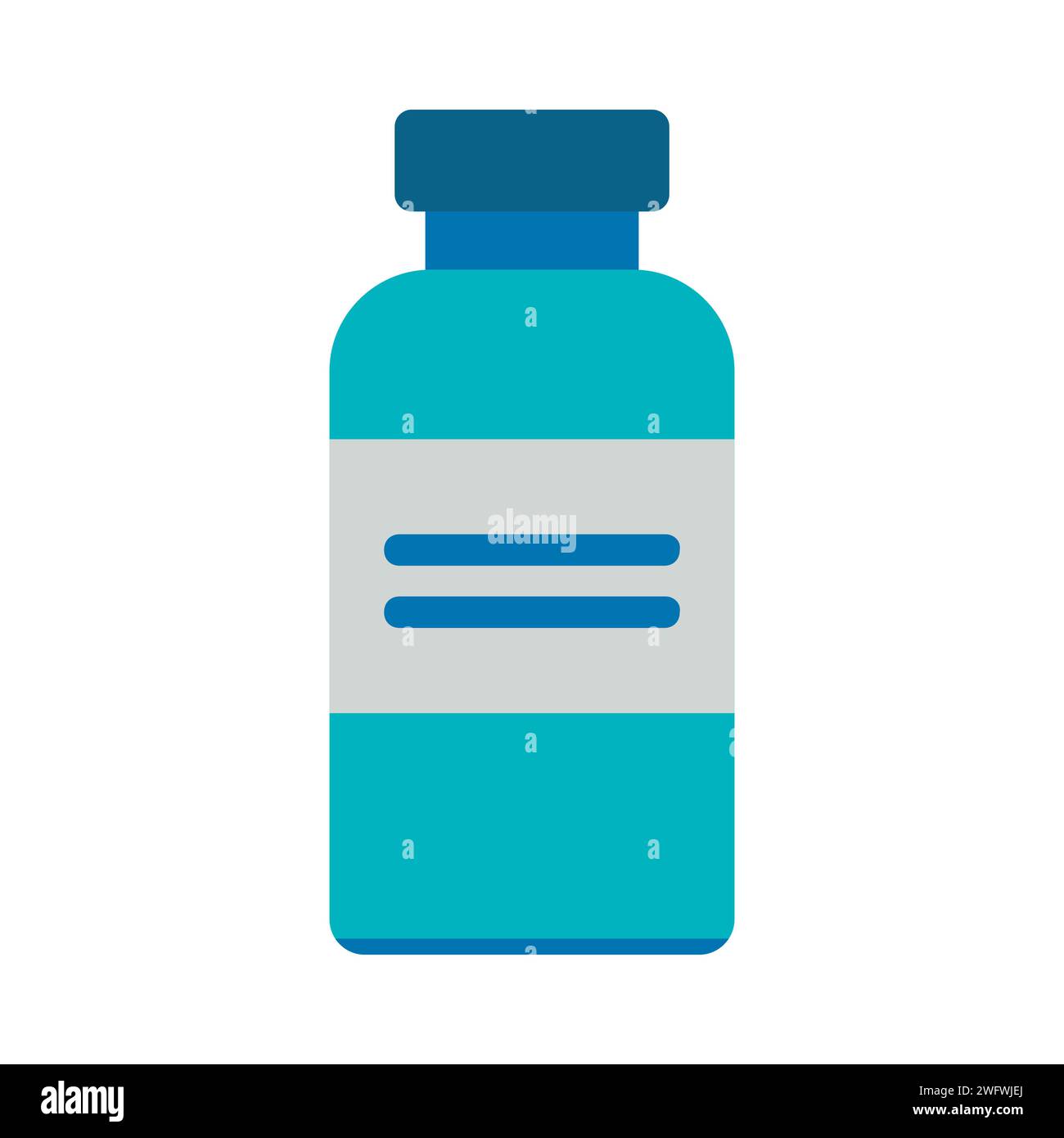 Blue Medicine Bottle With Label Icon Vector Illustration Stock Vector ...