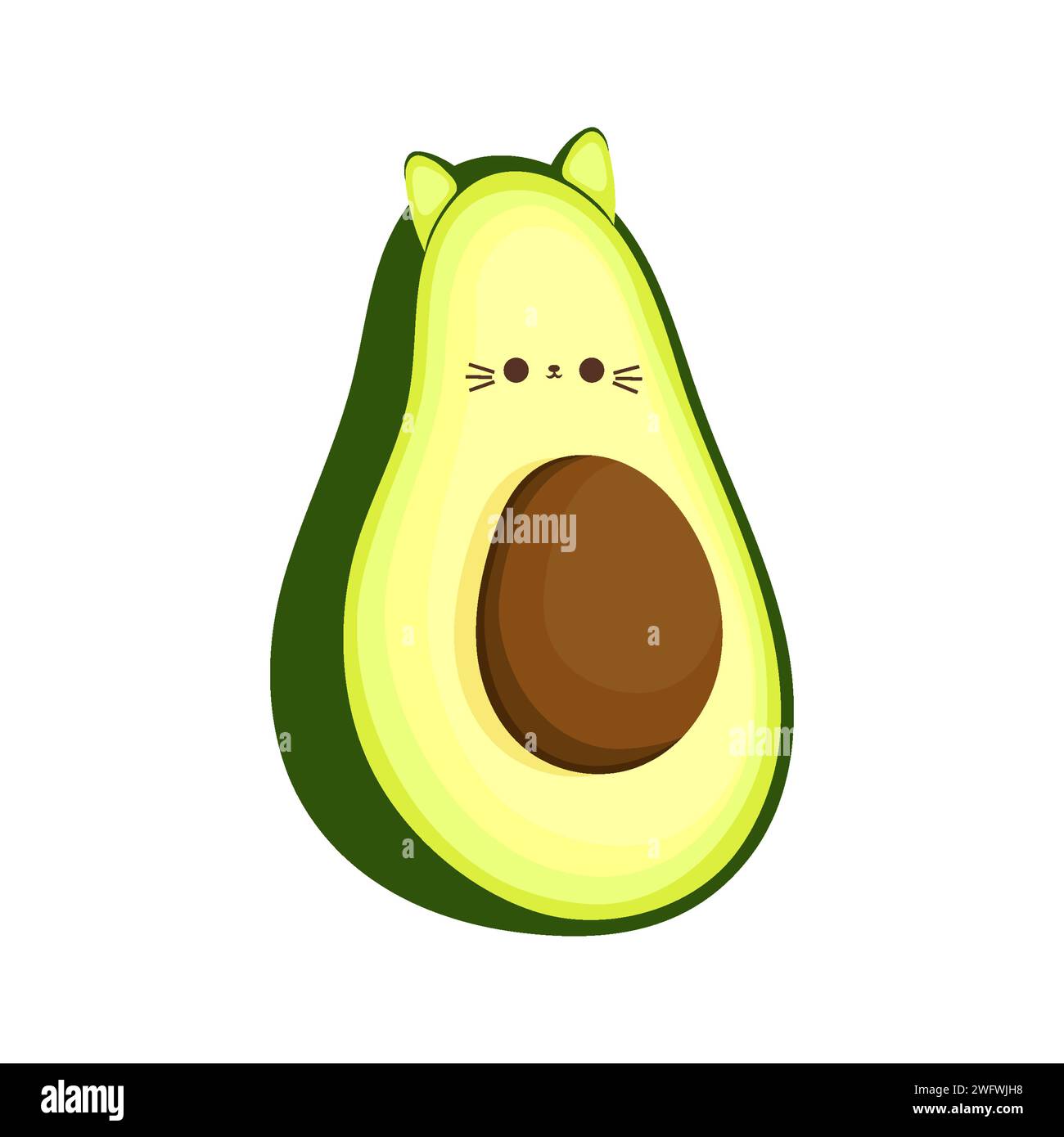 Avocado with cat illustration hi-res stock photography and images - Alamy