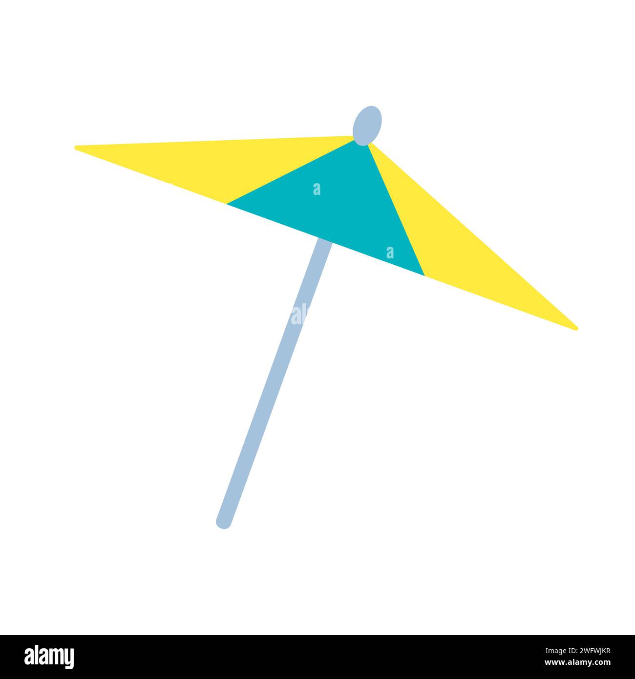 Blue Yellow Beach Umbrella Icon Vector Illustration Stock Vector Image ...