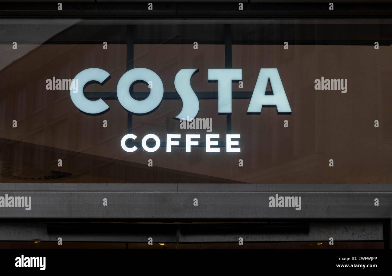 Costa coffee sign Liverpool Stock Photo - Alamy
