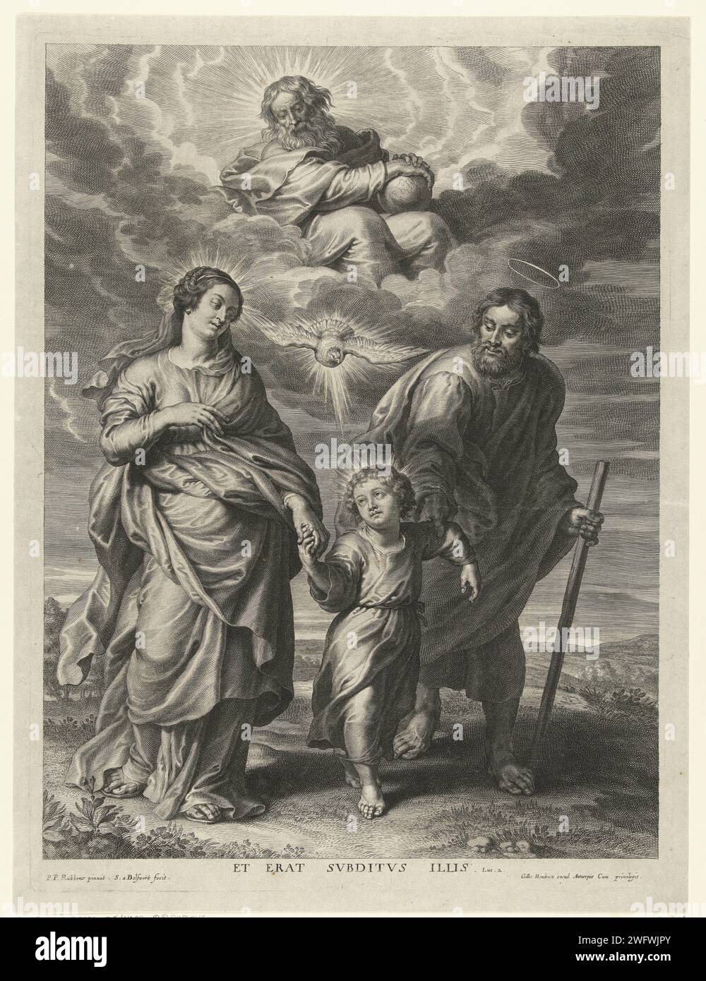 Christ as a twelve -year -old walking between his parents, 1596 - 1659 ...