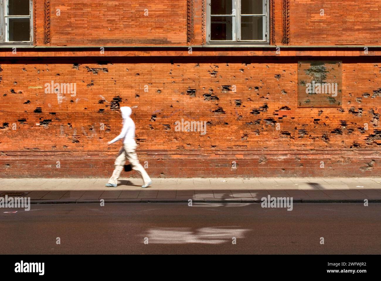 Wunden der Erinnerung wounds of memory memorial, bullet holes from the ...