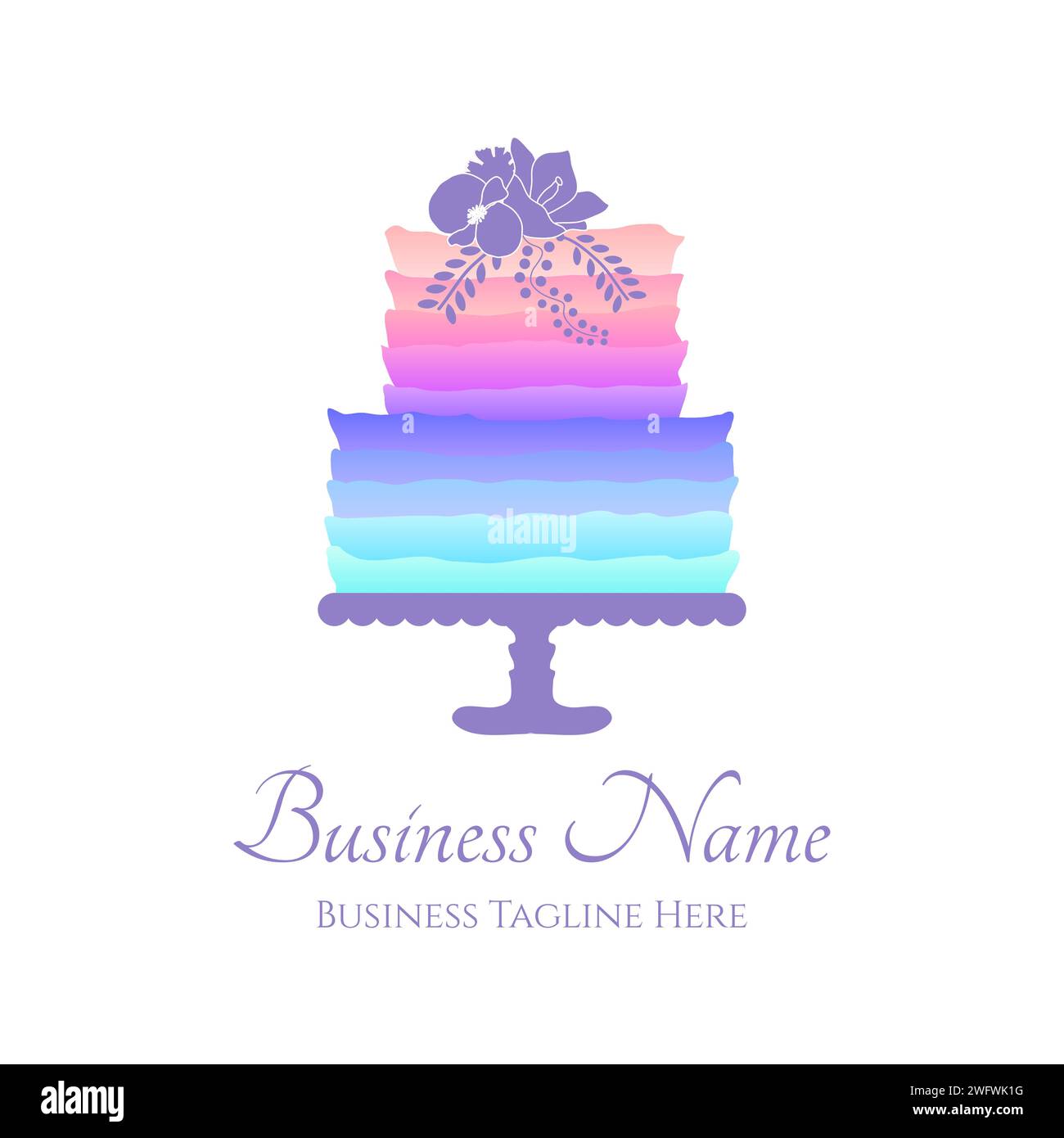 Multicolor Rainbow Cake Logo for Bakery Business or Birthday ...