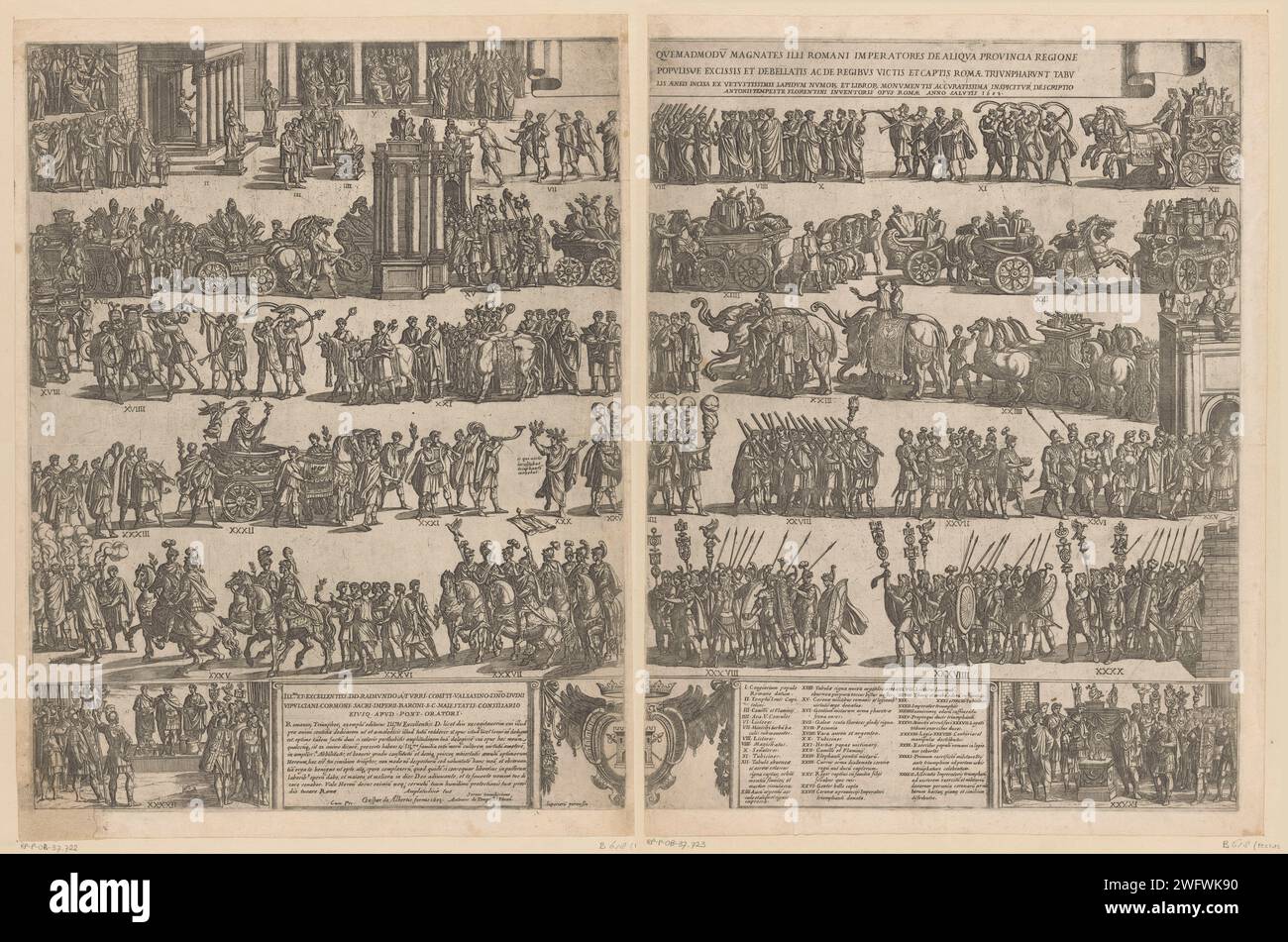 Triumph of a Roman emperor, 1603 print A triumphal tour of a Roman ...