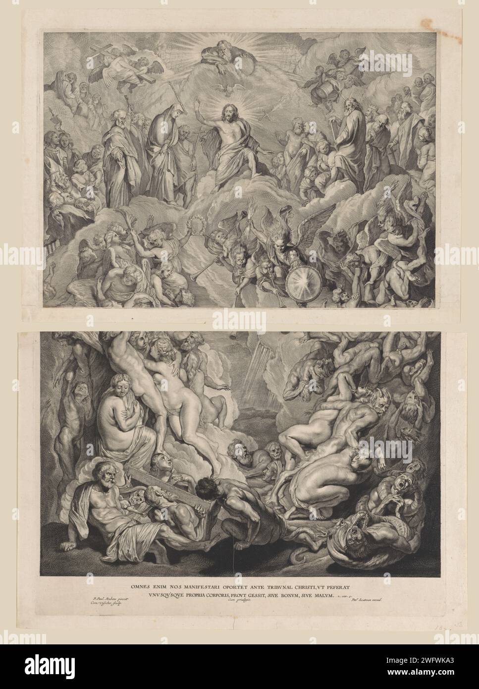 Last judgment, Cornelis Visscher (II), After Peter Paul Rubens, 1644 ...