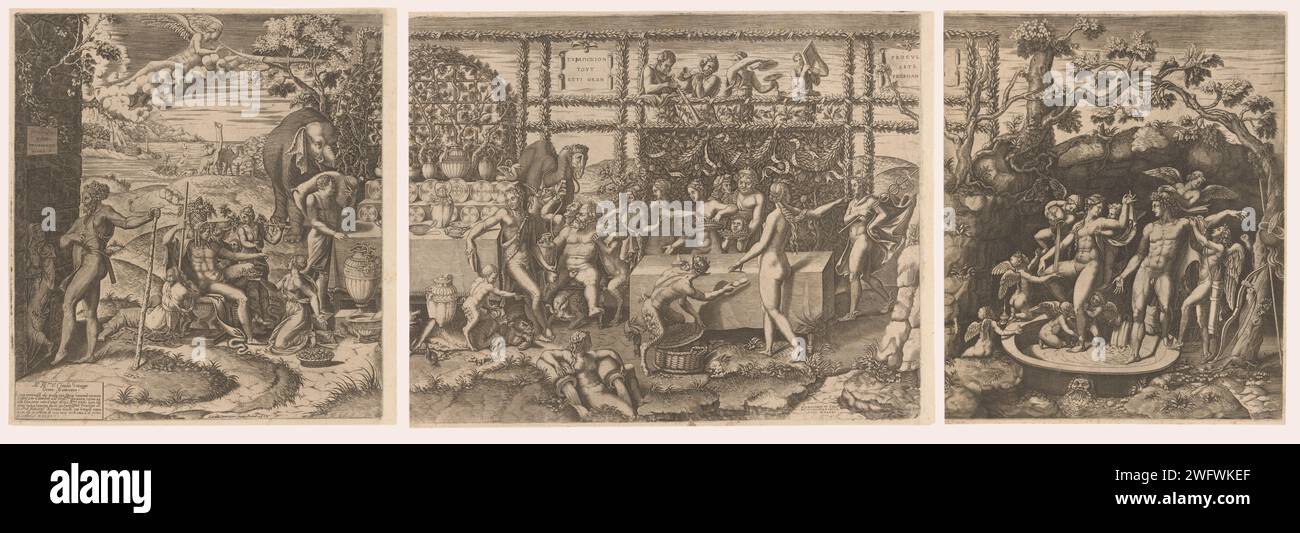 Preparations for the wedding party of Amor and Psyche, 1613 print The ...