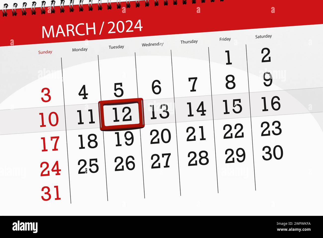 Calendar 2024, deadline, day, month, page, organizer, date, March ...