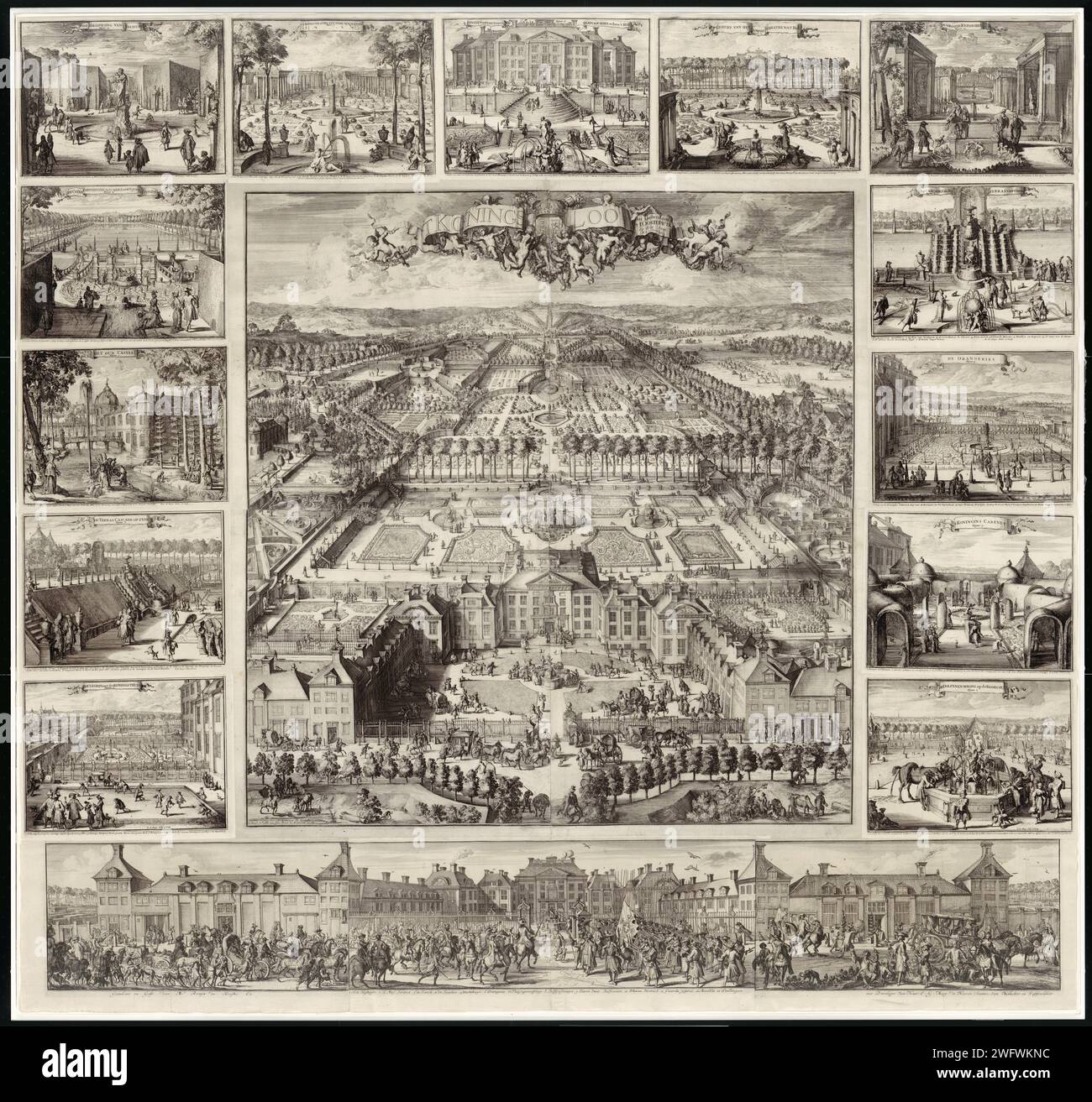 Faces on Palace Het Loo, the corresponding buildings and the ...