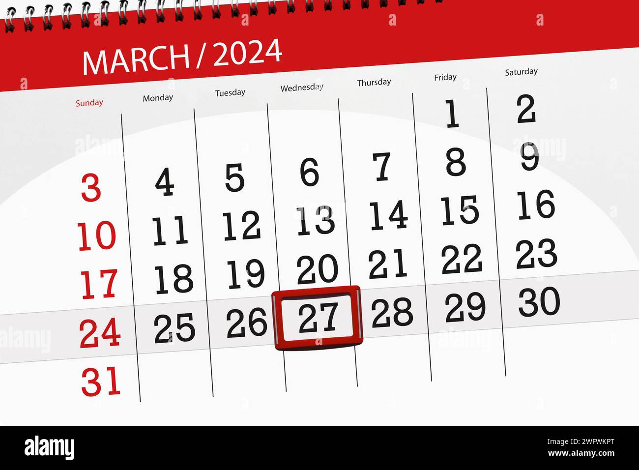 Wednesday 27 march 2024 hi-res stock photography and images - Alamy