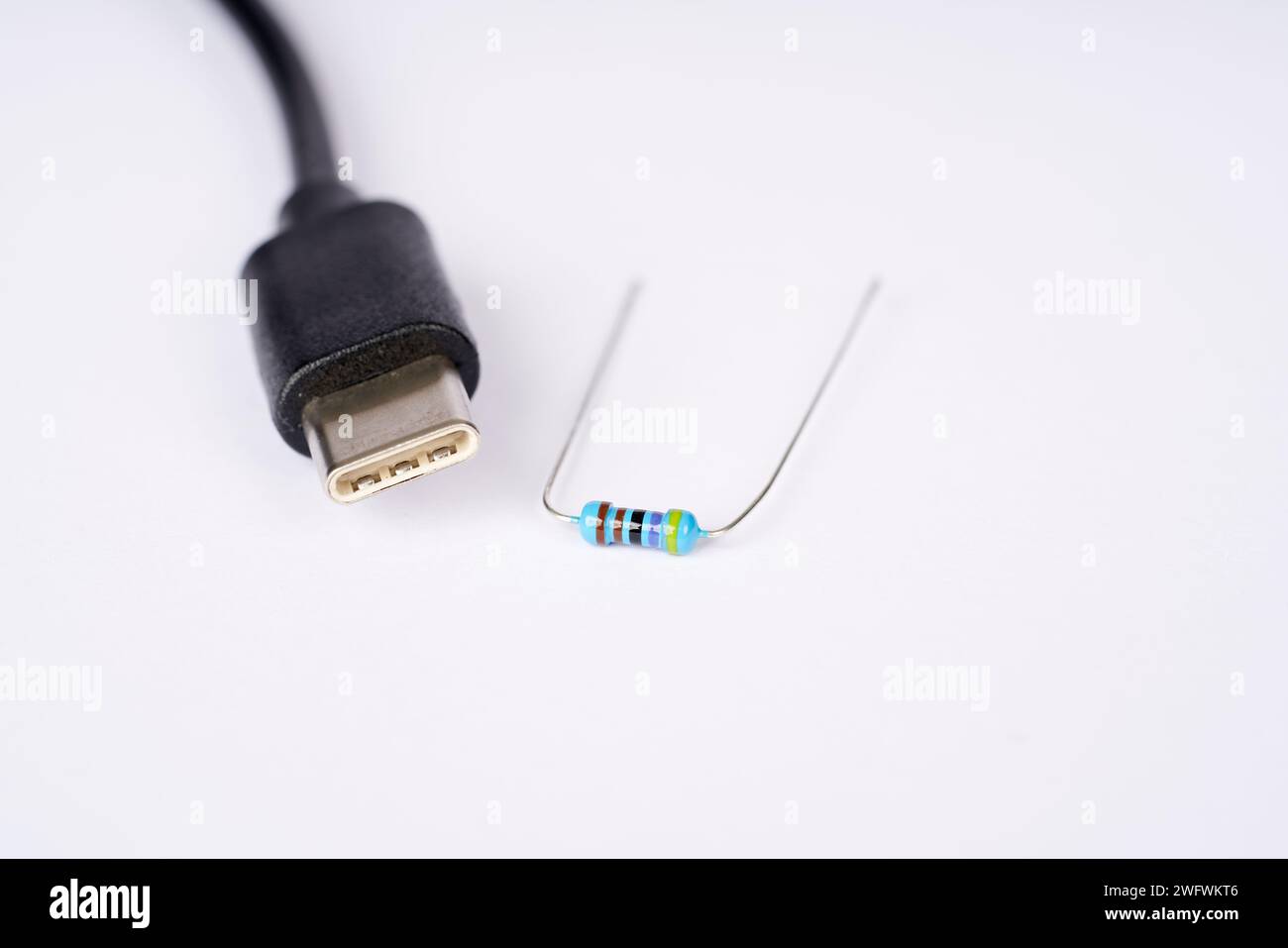 Electronic parts photoresistor on white background Stock Photo - Alamy